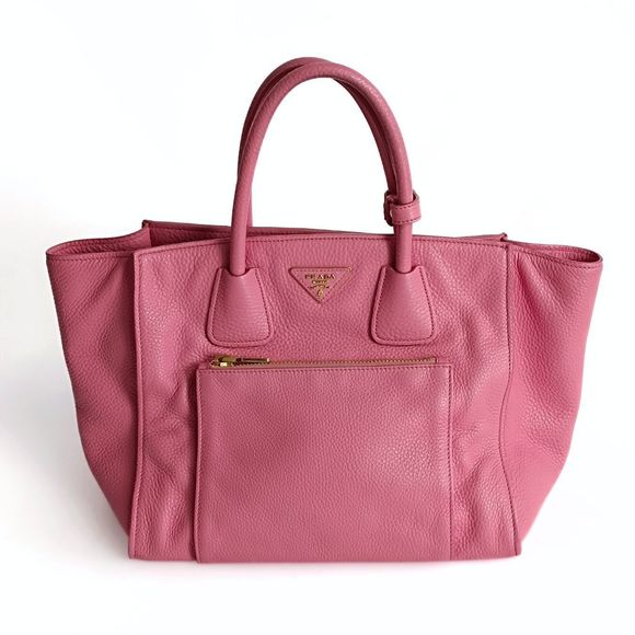 Prada | Bags | Prada Prada Prada Shopper Model Handbag In Pink Leather ...